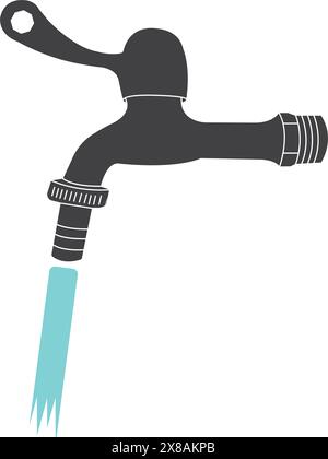 plumbing faucet water cartoon vector illustration Stock Vector Image ...