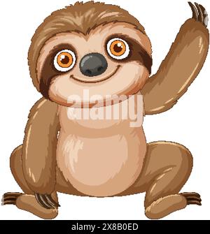 A cartoon illustration of a sloth waving Stock Vector Image & Art - Alamy