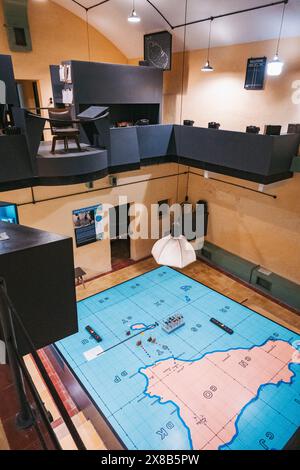 In a WWII operations room at Lascaris War Rooms museum in Malta. A sand ...