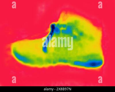 Boot, ankle boot. Image from thermal imager device Stock Photo - Alamy