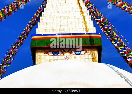 Top view of Boudhanath Stupa, Great Stupa, it was Built in AD 600, when ...