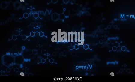 Blue chemistry formulas. Computer generated 3d render Stock Photo - Alamy