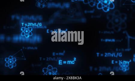 Blue physics formulas. Computer generated 3d render Stock Photo - Alamy