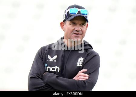 England coach Matthew Mott during a training session at Emirates Old ...