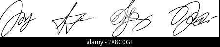 Fake signature hand drawn sample own autograph. Fictitious handwritten ...