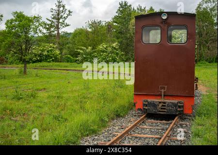 old and small hand-made diesel locomotive Stock Photo - Alamy