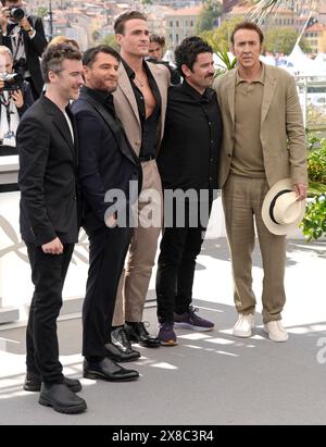 Justin Rosniak, Alexander Bertrand and Nicolas Cage attend "The Surfer ...