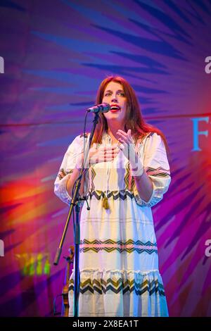 Folk singer, Bella Hardy, Costa Music Festival, Ibiza, Spain Stock ...