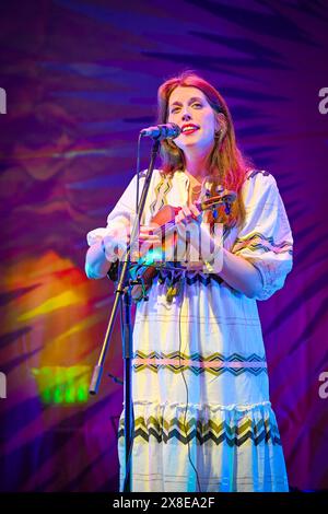 Folk singer, Bella Hardy, Costa Music Festival, Ibiza, Spain Stock ...