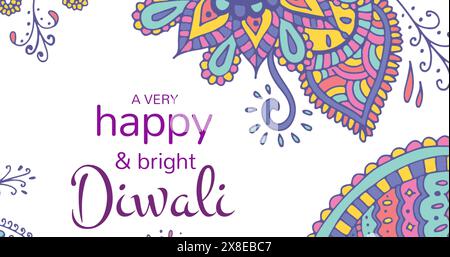 Happy Diwali greeting card showing Indian beautiful girl with colorful ...
