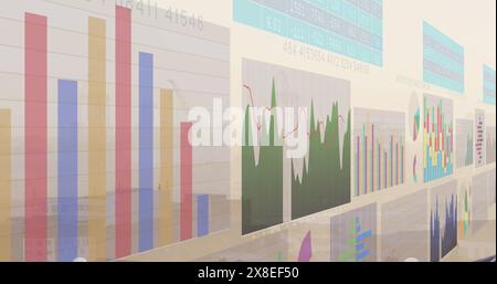Colorful graphs and charts displaying on digital screen Stock Photo - Alamy