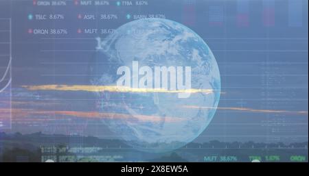 Digital Earth map displays data points and network connections across ...