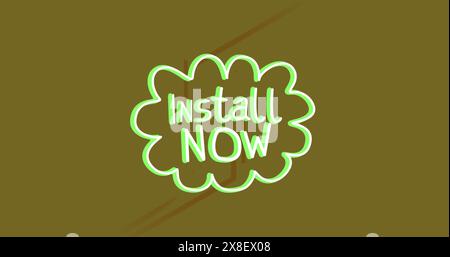 Image of install now text over green background Stock Photo - Alamy
