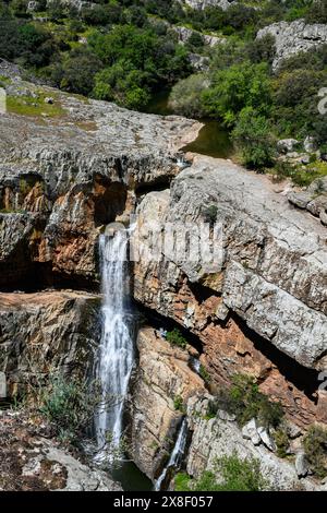 La Cimbarra Waterfall, in Aldeaquemada, Jaén, on the Guarrizas River ...
