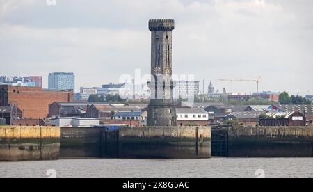 The Victoria Tower clock tower alongside salisbury Dock, Liverpool ...