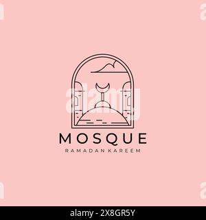al aqsa mosque minimal logo vector symbol illustration design, al-isra ...