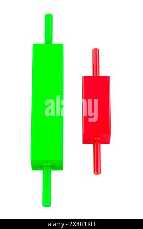 Green and Red Trading Financial Candlesticks Pattern Chart on a pink ...