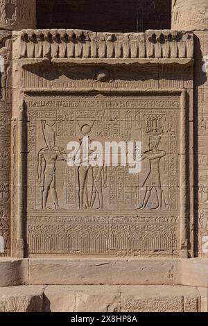 Relief of Roman emperor Trajan offering the Sokar barque to Hathor ...