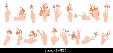 thumb up hot fire hand gesture sign cartoon Stock Vector Image & Art ...