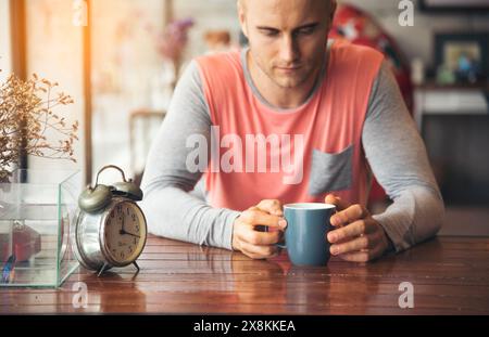 Young hispanic man suffering insomnia lying on bed at bedroom Stock ...