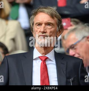 Manchester United co-owner Sir Jim Ratcliffe, CEO Ineos, shows his ...