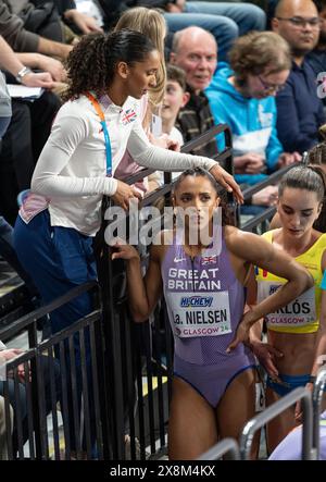 Lina Nielsen of Great Britain competing in the women’s 400m hurdles ...