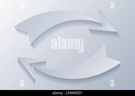 Papercut Grey White infografic arrows Stock Vector Image & Art - Alamy