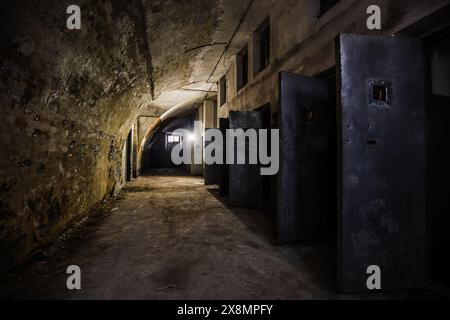 Old dark creepy abandoned prison castle Stock Photo - Alamy
