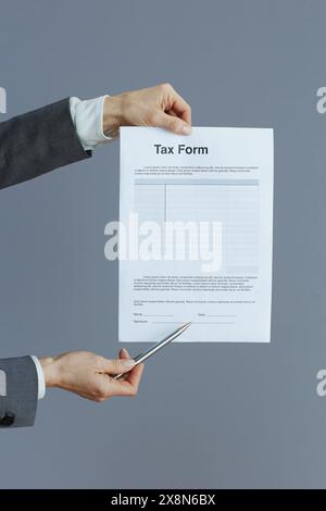 Taxation. Tax service. Owner of small business. Analyzing financial ...