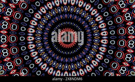 Abstract blinking spreading circle shapes. Animation. Effect of mandala ...