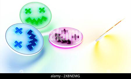 Abstract animation of emoji falling down on a white background. Design ...