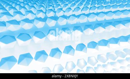 Rows of rotating multifaceted figures. Motion. Endless 3d shapes with ...