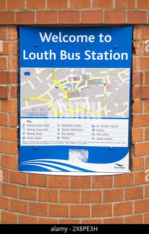 map of the local area in louth bus station lincolnshire Stock Photo - Alamy