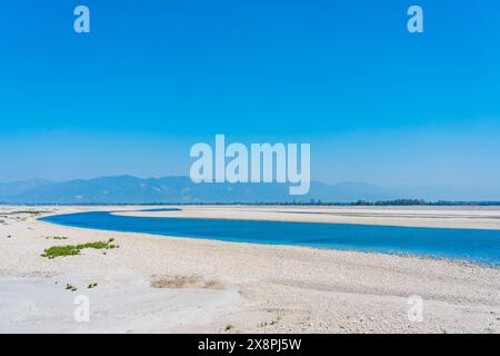 Mahakali River of Nepal with Mahakali bridge in the Highway between ...