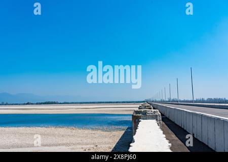 Mahakali River of Nepal with Mahakali bridge in the Highway between ...