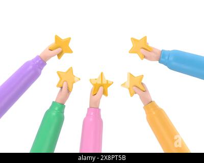 hand giving five star rating. feedback concept Stock Photo - Alamy