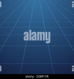 A blue background featuring a precise grid pattern design, creating a structured and organized ...