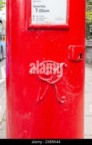 A red Victorian postbox with the cypher of Queen Victoria. Jesus Lane ...