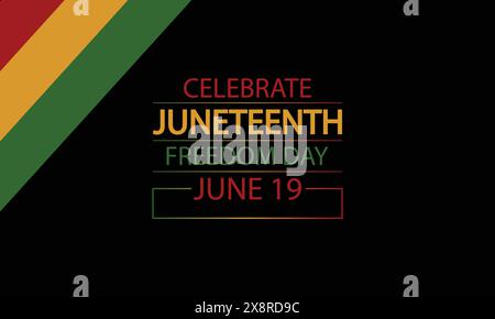 Juneteenth Celebration Flag Background Design for June 19th Stock ...