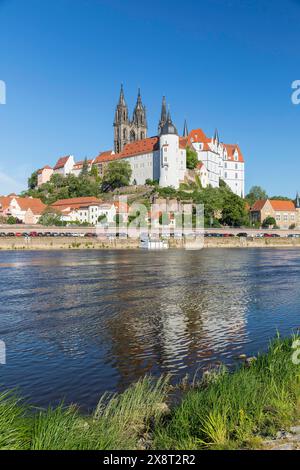 Burgberg with Albrechtsburg Castle and Cathedral, Meissen, Saxony ...