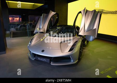 new silver Lotus Emira in showroom, British exciting sports car Lotus ...