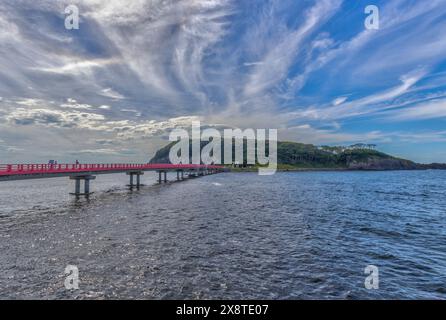 Oshima bridge, connecting the mainland with Oshima Island, Mikunicho ...