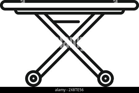 Vector illustration of a stylized folding table icon, isolated on white ...