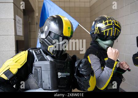Helldivers 2 video game cosplay at Comic Con London Stock Photo - Alamy