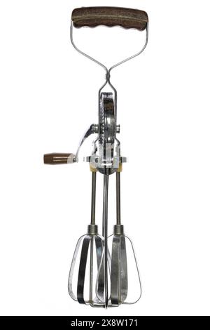vintage rotary whisk isolated on white background Stock Photo - Alamy