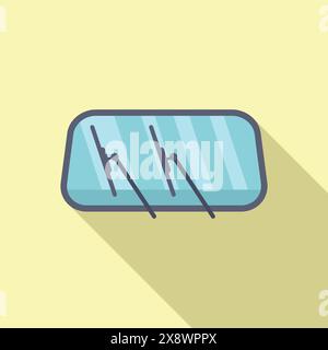 Vector icon of a car's windshield with wipers in a linear design Stock ...