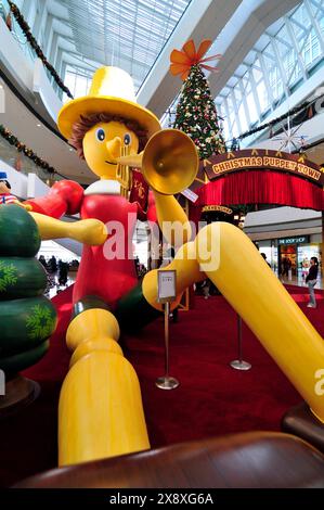 Christmas puppet town display at the IFC mall in Hong Kong Stock Photo ...