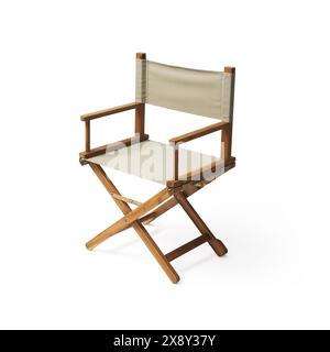 Foldable comfortable director's chair, isolated on white background ...