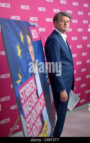 EU top candidate Helmut Brandstätter at a NEOS press conference ...