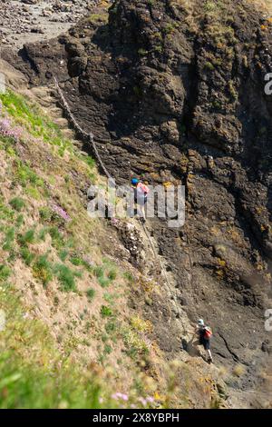People on the Elie chain walk, Fife Scotland Stock Photo - Alamy